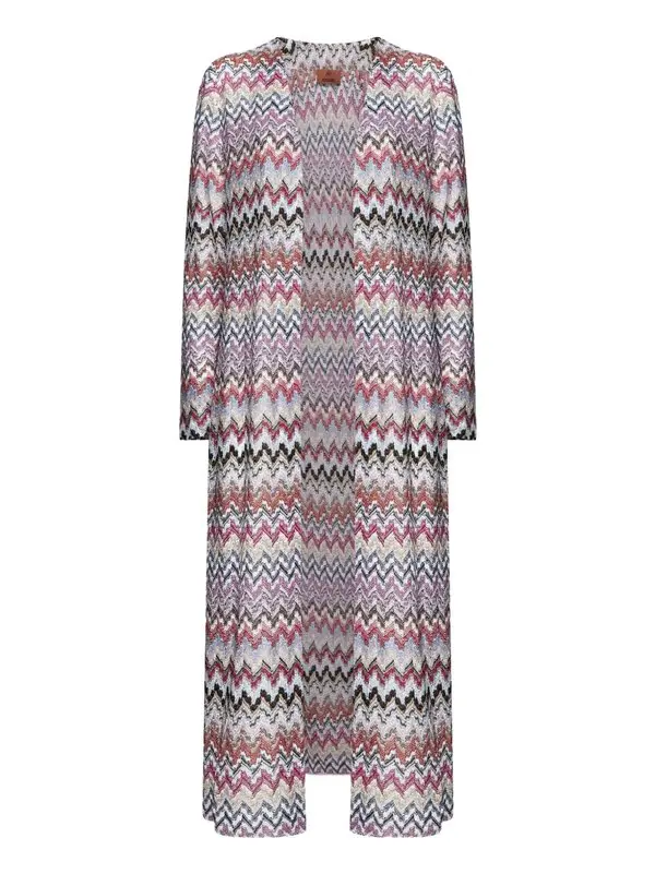 Missoni All-over Patterned Long-sleeved Cardigan - Pink