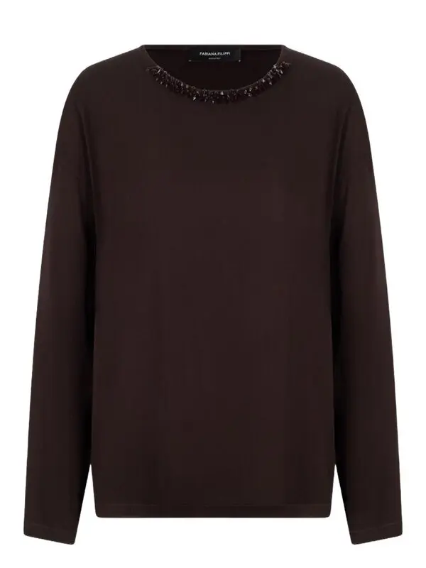 Fabiana Filippi Long-sleeved T-shirt - Brown