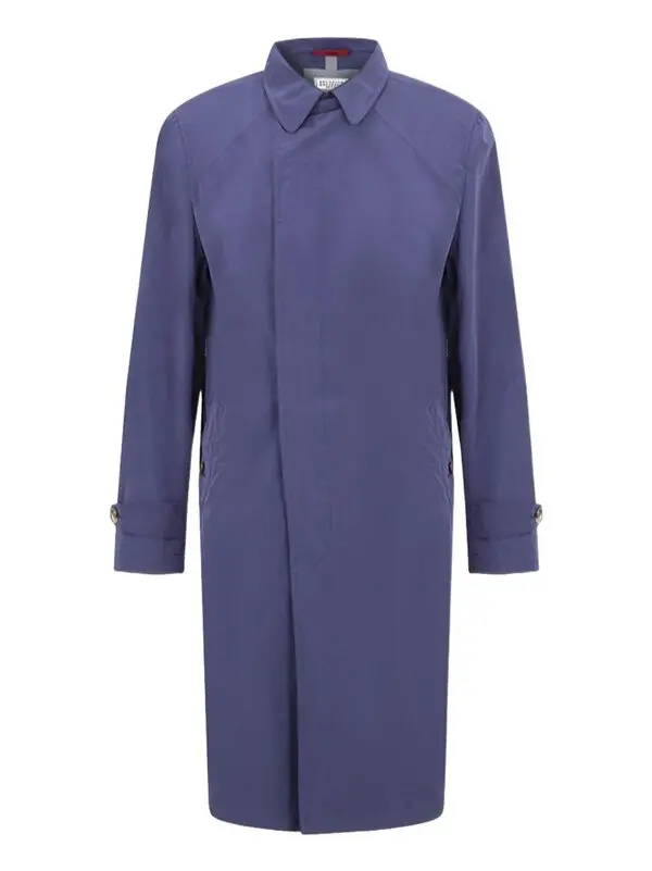 Brunello Cucinelli Collared Long-sleeved Coat - Blue