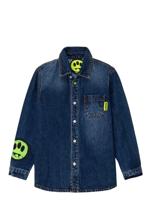 BARROW Logo-print Denim Jacket - Blue