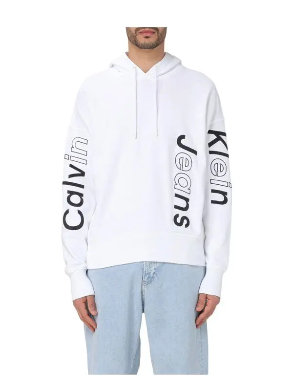 Calvin Klein Embroidered Cotton Hoodie - White