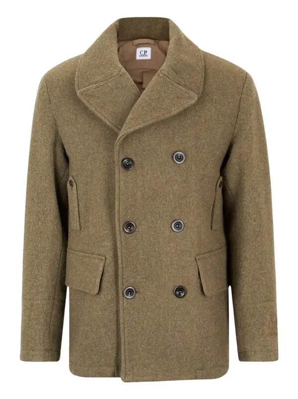 C.P. COMPANY Double-breasted Peacoat Jacket - Brown