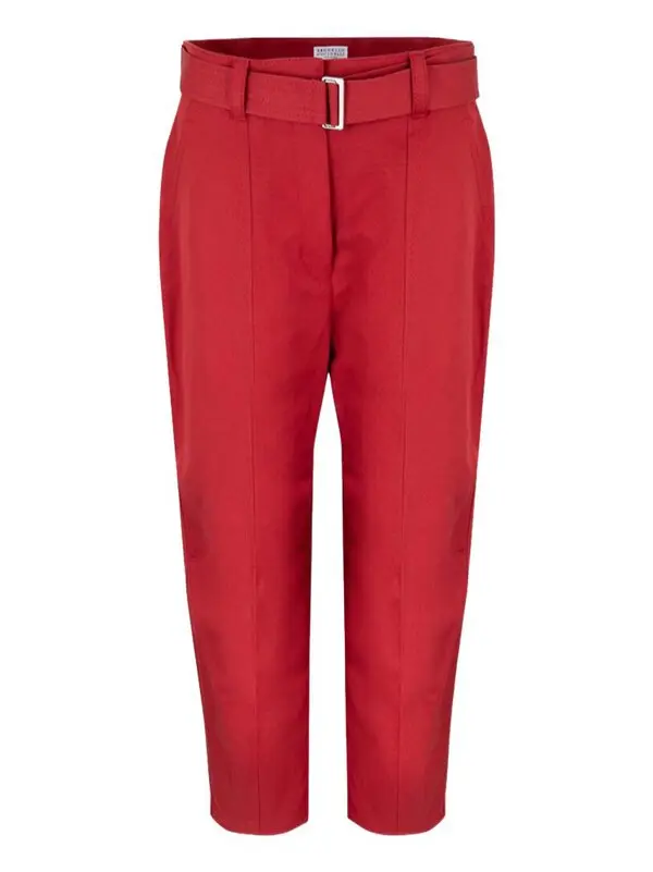 Brunello Cucinelli Belted Tailored Pants - Red
