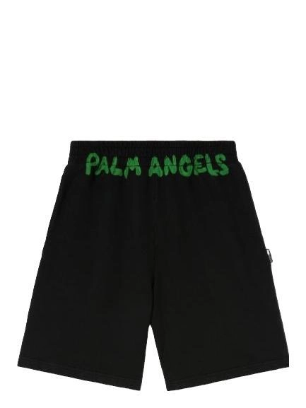 Palm Angels Logo-printed Elasticated Waist Track Shorts - Black