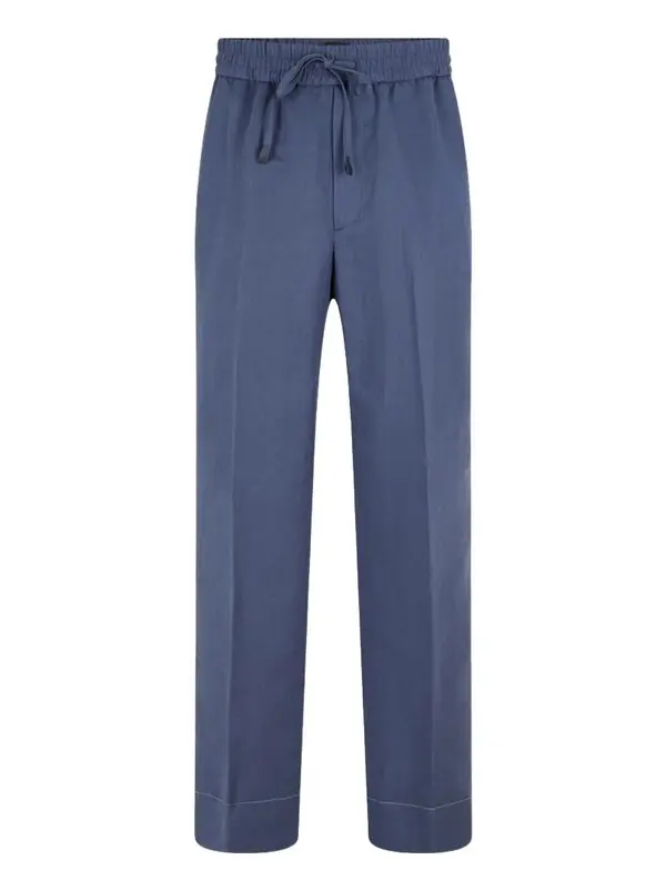 Brioni Straight-leg Linen-cotton Blend Sweatpants - Blue
