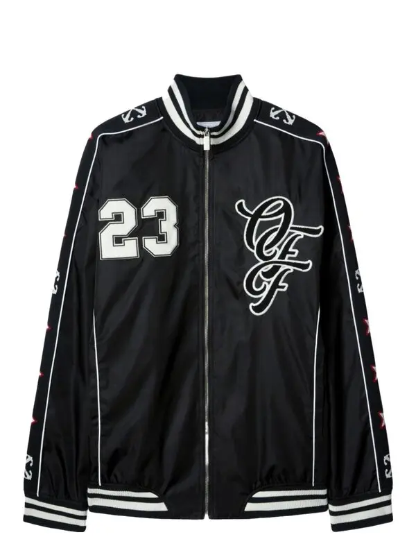 Off-White Varsity Patch Bomber Jacket - Black