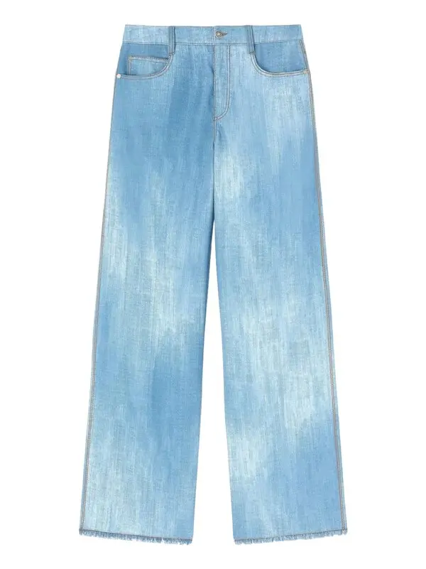 Ermanno Scervino Printed Palazzo Trousers - Light Blue