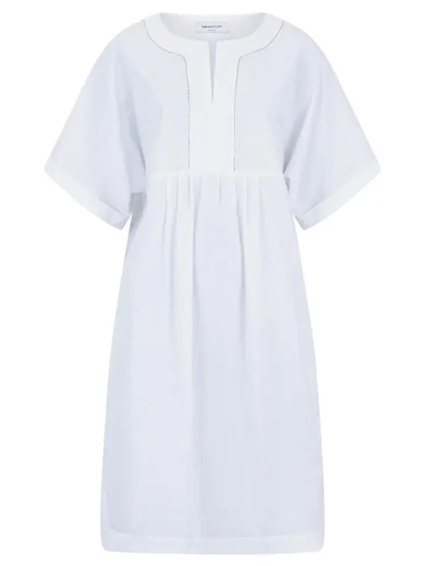 Fabiana Filippi Short-sleeved Pleated Dress - White