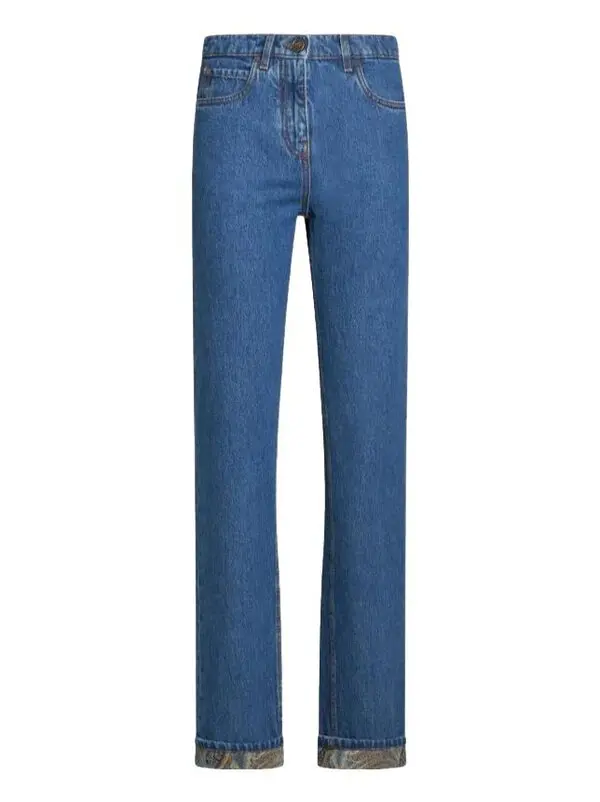 Etro Straight-leg Jeans With Brand Patch Detail - Blue