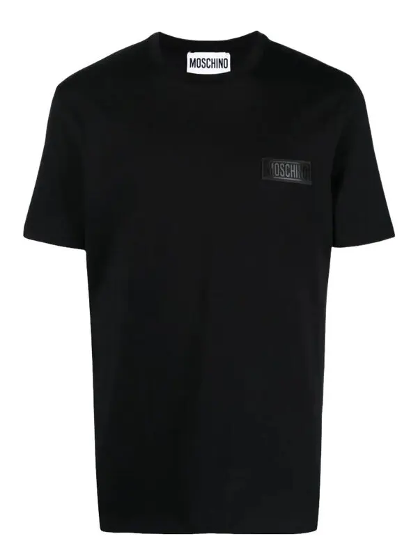 Moschino Logo-appliqué Cotton T-shirt - Black