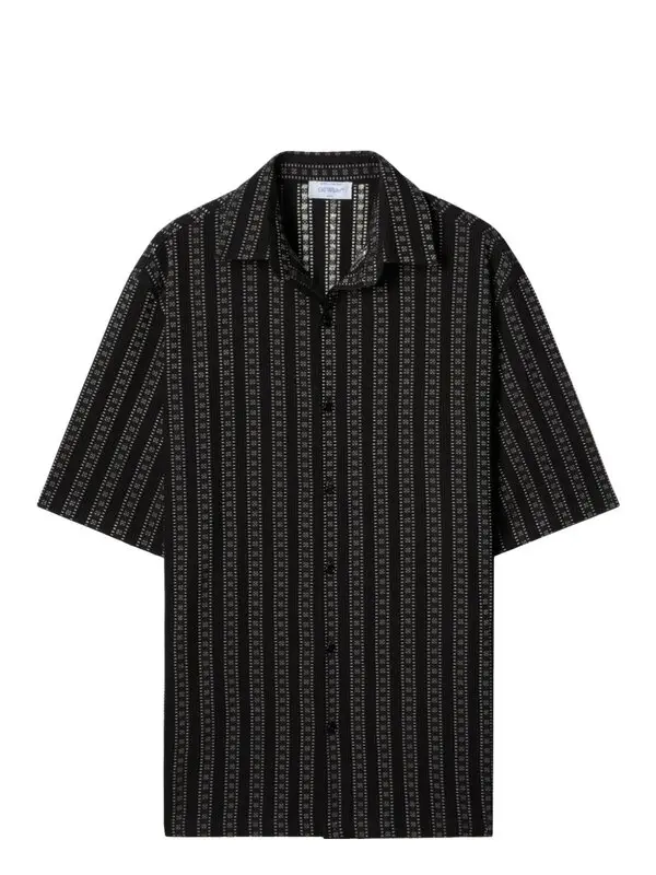 Off-White All-over Patterned Short-sleeved Shirt - Black