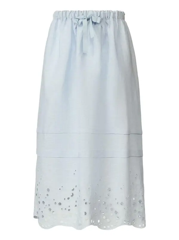 Fabiana Filippi Elasticated Waist Midi Skirt With Cutout Details - White