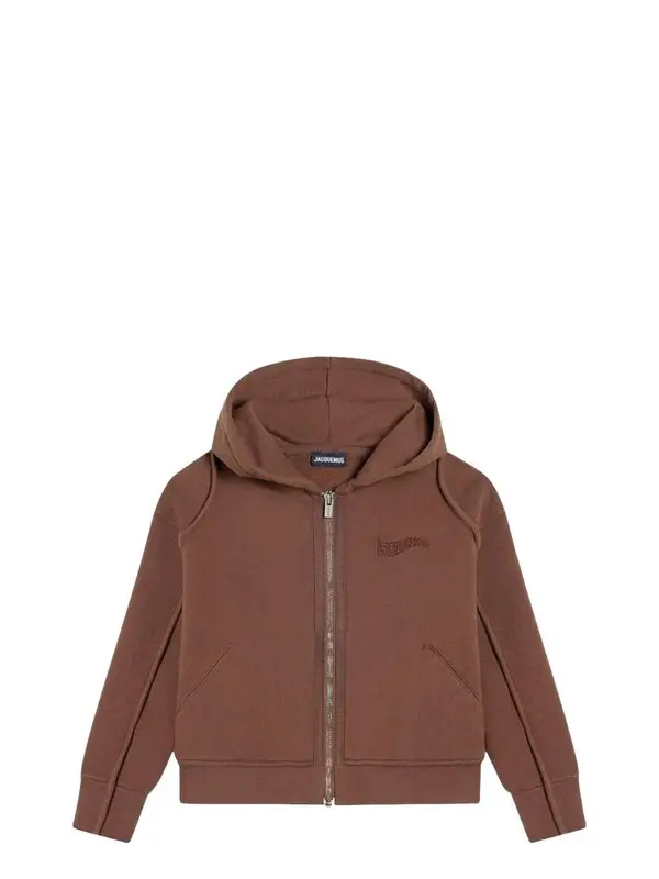 Jacquemus Zipper Hoodie With Lettering - Red