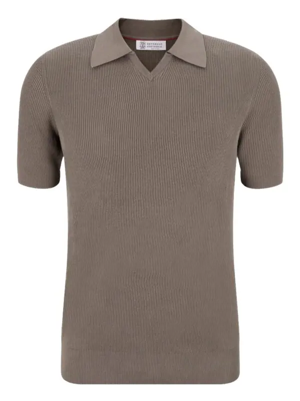 Brunello Cucinelli Collared Short-sleeved Polo Shirt - Gray