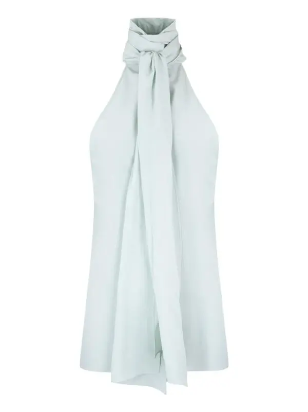 TOM FORD Sleeveless Silk Blouse With Detachable Tie - White