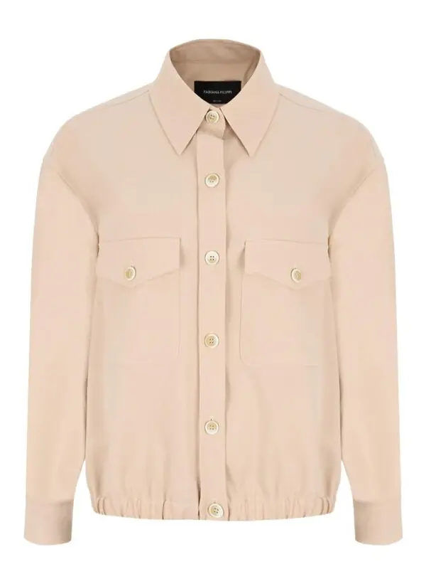 Fabiana Filippi Long-sleeved Shirt Jacket With Flap Pockets - Cipria