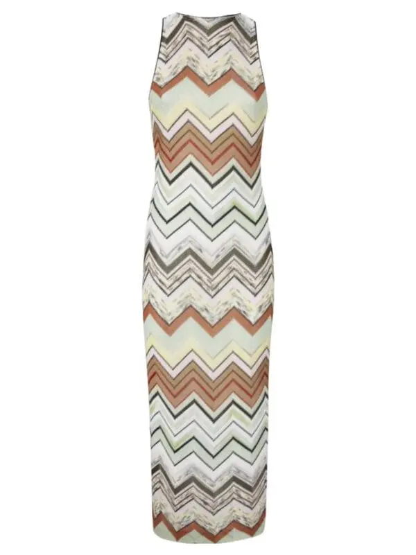 Missoni Chevron Knit Midi Dress - White