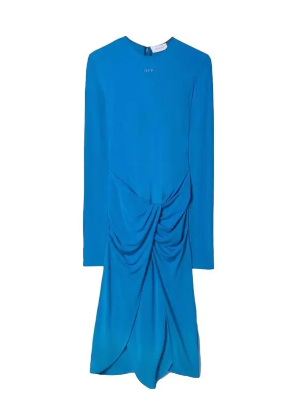 Off-White Twist-detail Midi Dress - Blue