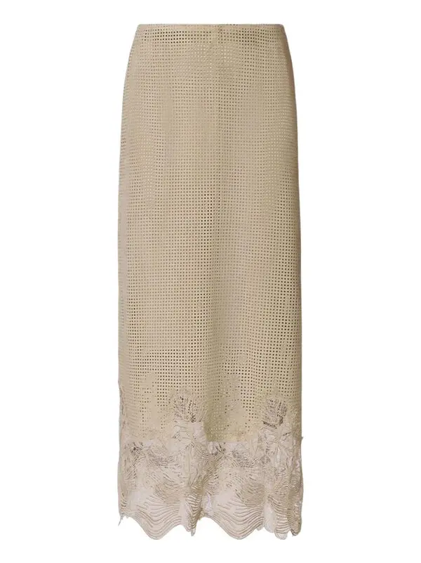Fabiana Filippi Lace Hem Midi Skirt - Nude