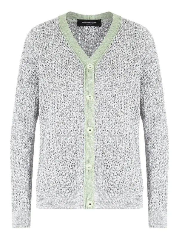 Fabiana Filippi Long-sleeved Knitted Cardigan - Whiteblack