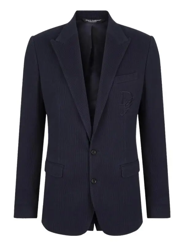 Dolce & Gabbana Logo-appliqué Blazer - Black
