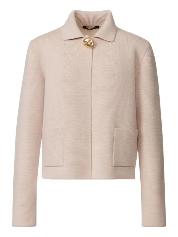 Fabiana Filippi Textured Knit Jacket With Nugget Detail - Nude