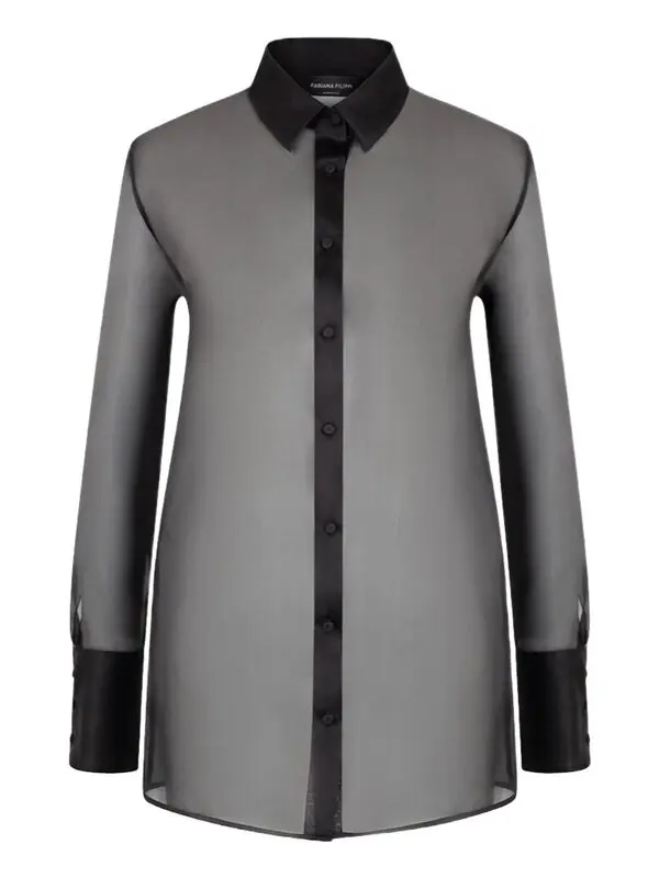 Fabiana Filippi Long-sleeved Collared Shirt - Black