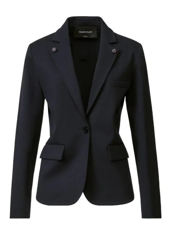 Fabiana Filippi Single-breasted Suit Jacket With Notched Lapel - Blue