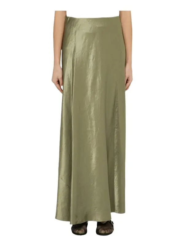Vince Crinkled-finish Satin Maxi Skirt - Gray