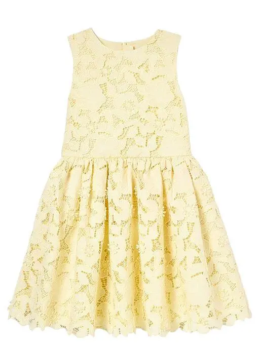 SELF-PORTRAIT Sleeveless Lace Dress - Yellow