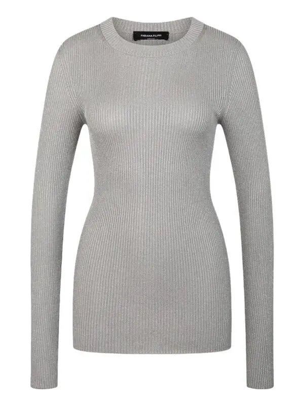 Fabiana Filippi Ribbed Knit Long Sleeve Pullover - Roccia