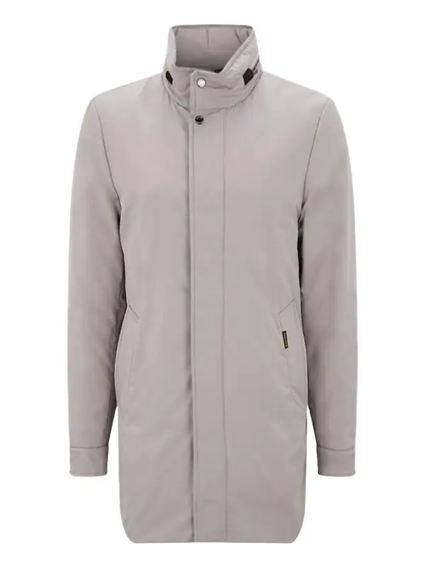 MOORER High-neck Zippered Coat - Gray