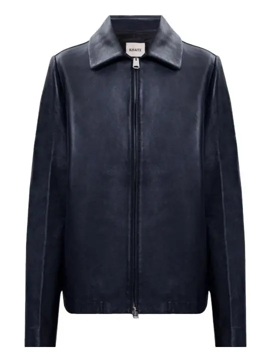 Khaite Jackson Leather Jacket - Blue