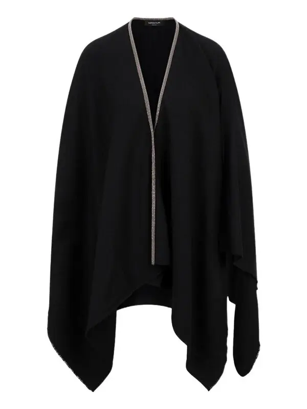 Fabiana Filippi V-neck Knitted Cape - Black