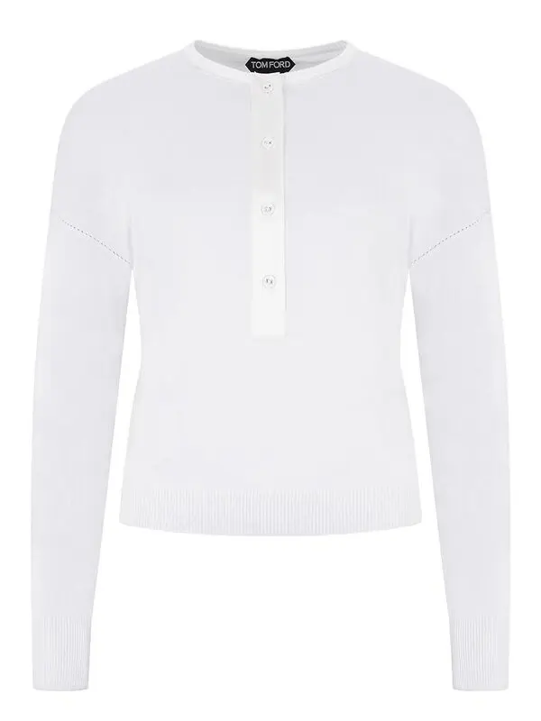 TOM FORD Drop Shoulder Knit Top - White