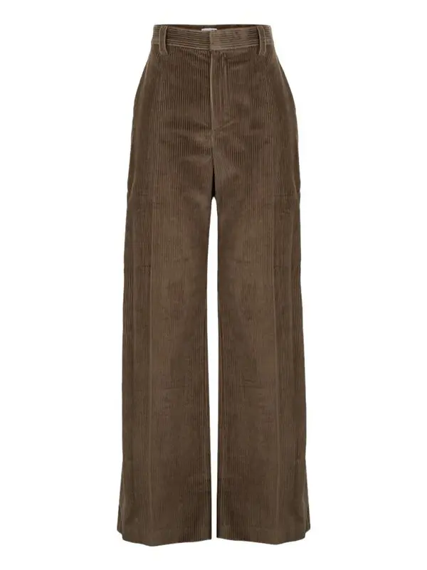 Brunello Cucinelli Corduroy Wide Leg Trousers - Brown