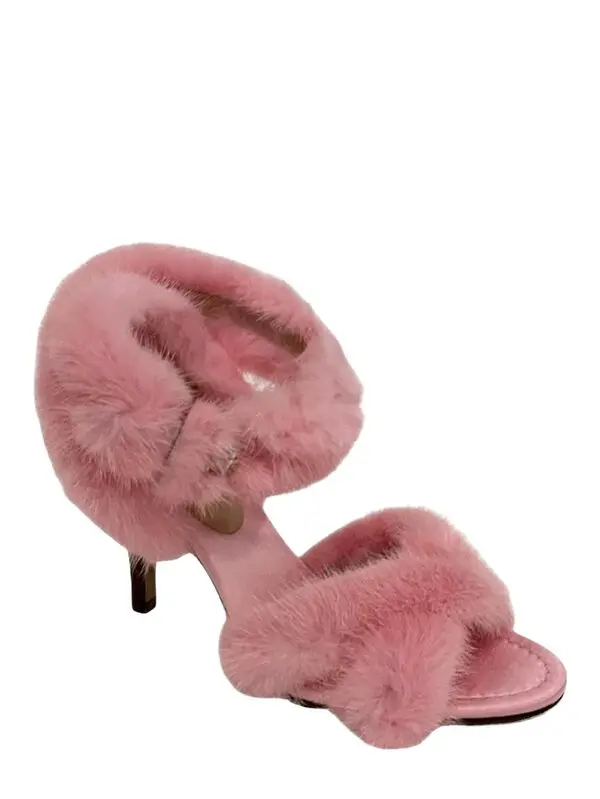 Valentino Garavani Plush High-heeled Sandals - Pink