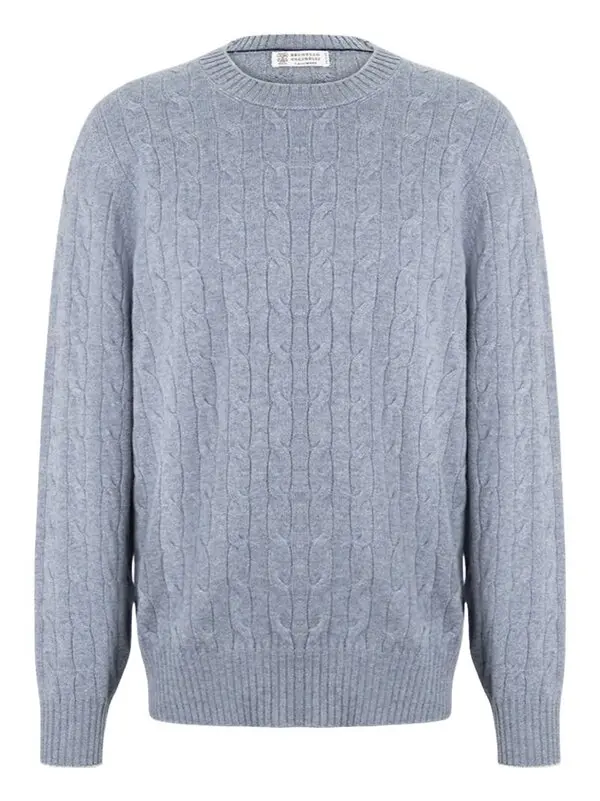 Brunello Cucinelli Long-sleeved Crew Neck Sweater - Gray