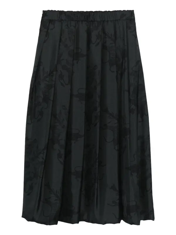 Fabiana Filippi Pleated Midi Skirt With Elastic Waist - Black