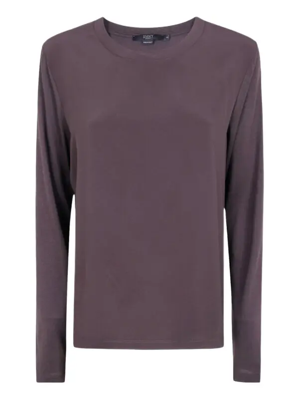 Seventy Jersey Crepe Round Neck Sweater - Cold Brown