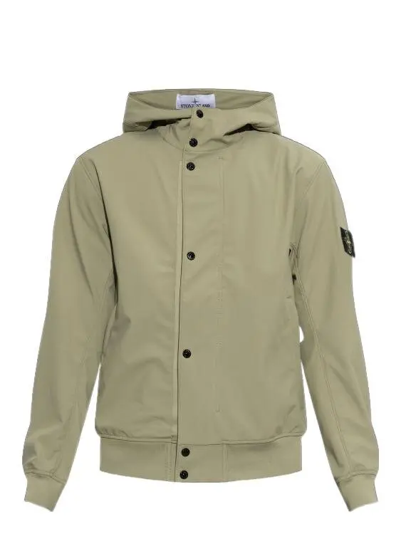 Stone Island Hooded Zip-up Jacket - Green