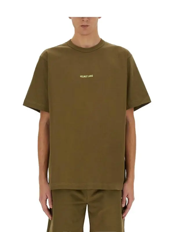 Helmut Lang Logo Printed Crewneck T-shirt - Brown