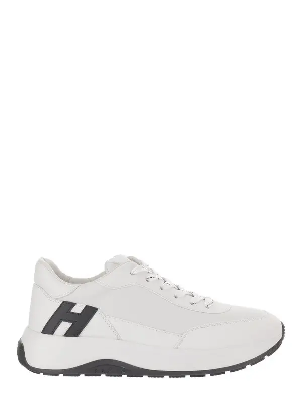 Hogan Low Top Sneakers With Side Logo - White/black