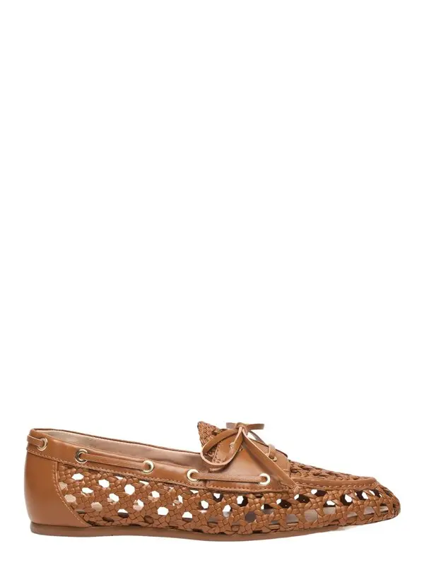 STUART WEITZMAN Tinsley Woven Moccasins - Boho Tan