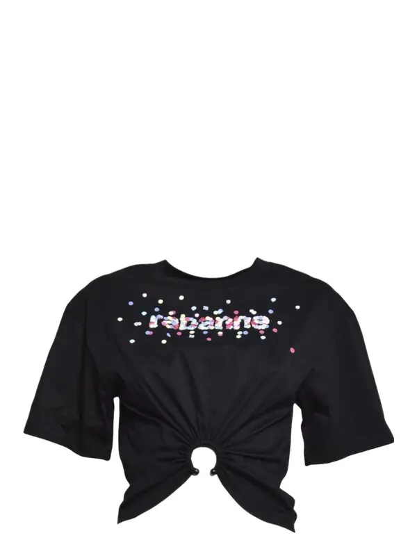 Rabanne T-shirt With Pleat Detailing - Black