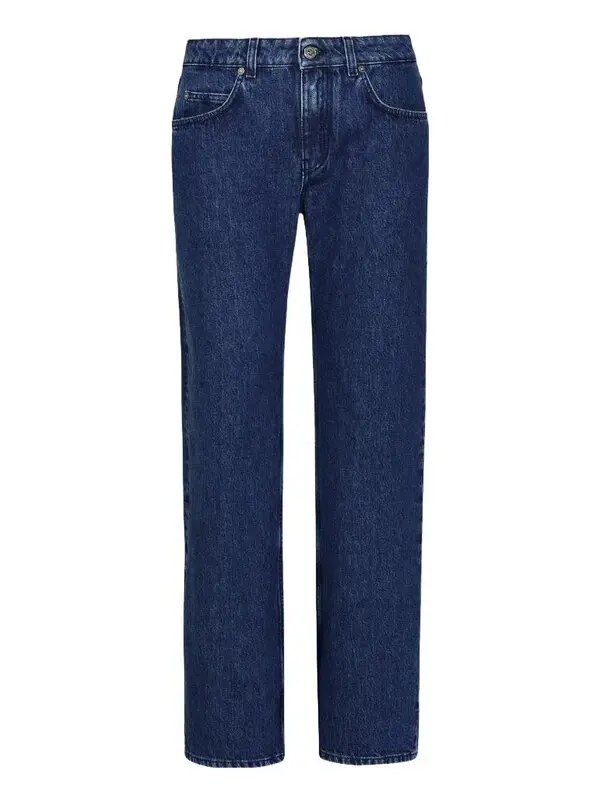Off-White Logo Patch Straight Leg Jeans - Blue