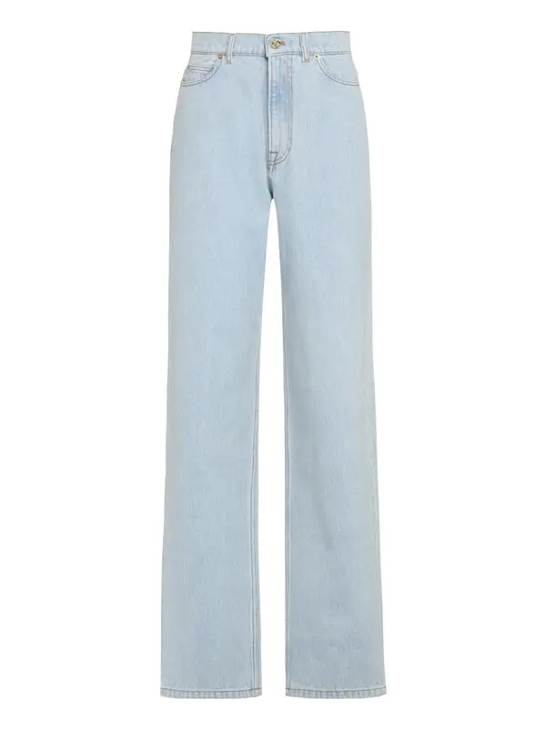 Nina Ricci Logo-patch High-rise Boyfriend Jeans - Gray
