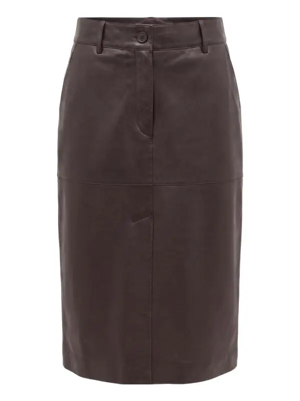 P.a.r.o.s.h Belted Leather Skirt - Black