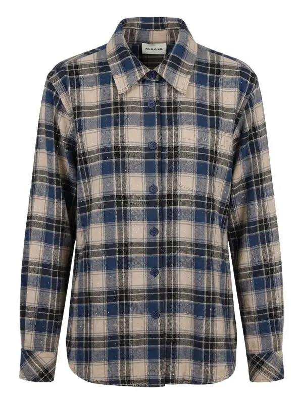 P.a.r.o.s.h Plaid Long-sleeved Shirt - Black