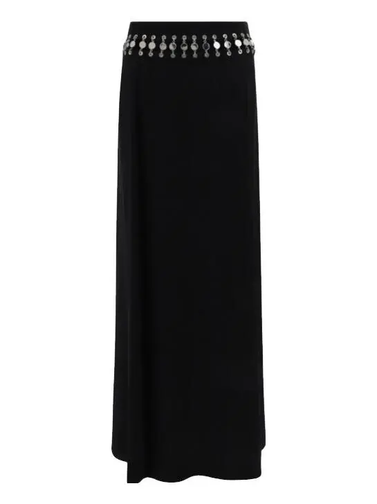 Rabanne High-waist Maxi Skirt With Eyelet Detail - Black